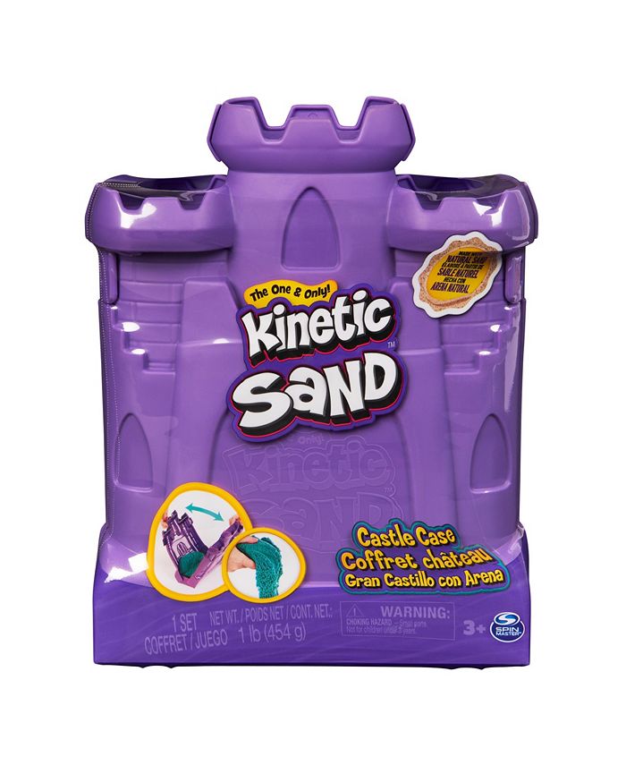 Kinetic Sand Castle Case with 1 lb Teal Play Sand, Multipurpose Play ...