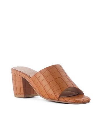 London Rag dumpllin croco slip-on block heel sandals - Macy's
