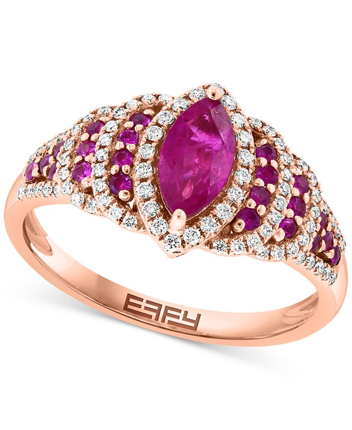 EFFY Collection EFFY® Ruby (7/8 ct. t.w.) & Diamond (7/8 ct. t.w ...