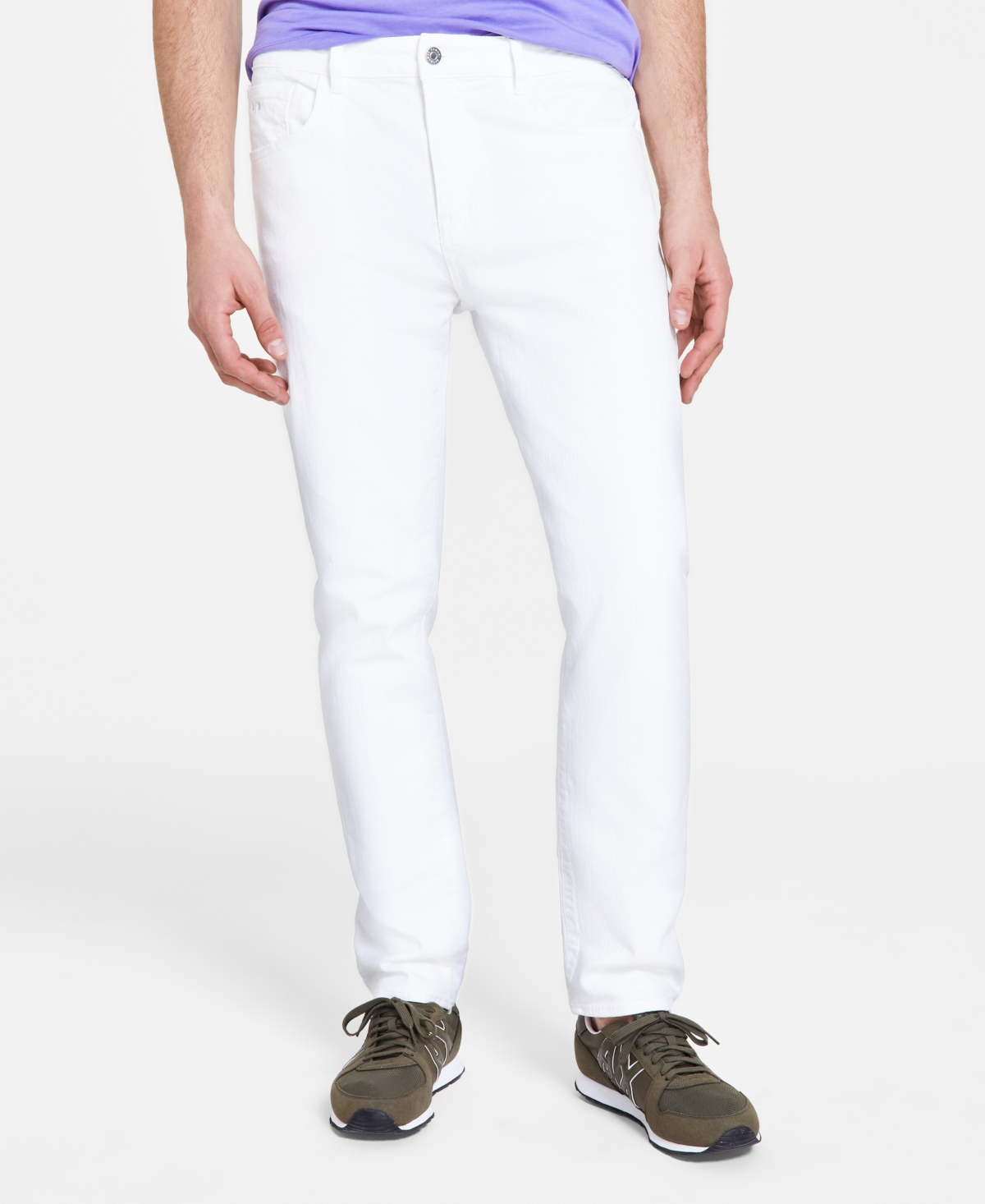 Click here for A|X Armani Exchange Mens Slim-Fit Jeans - Solid Wh... prices