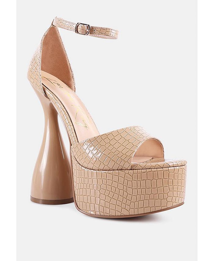 London Rag Pretty Me Patent Croc Ultra High Platform Sandals - Macy's