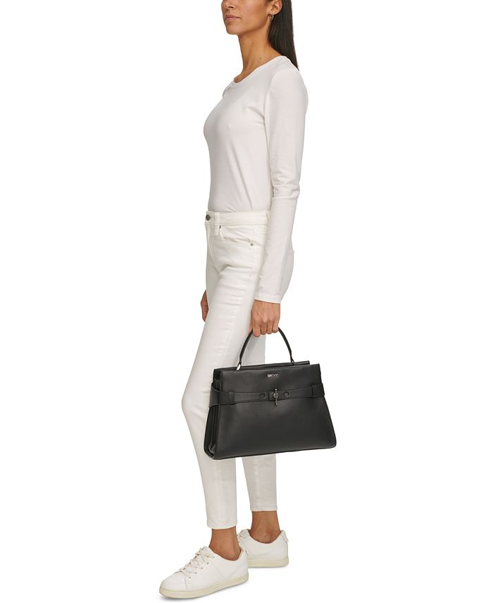 DKNY Bleeker Medium Leather Satchel - Macy's