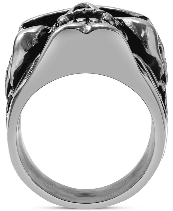 Blackjack Cubic Zirconia Ornately Detailed Skull Statement Ring - Macy's