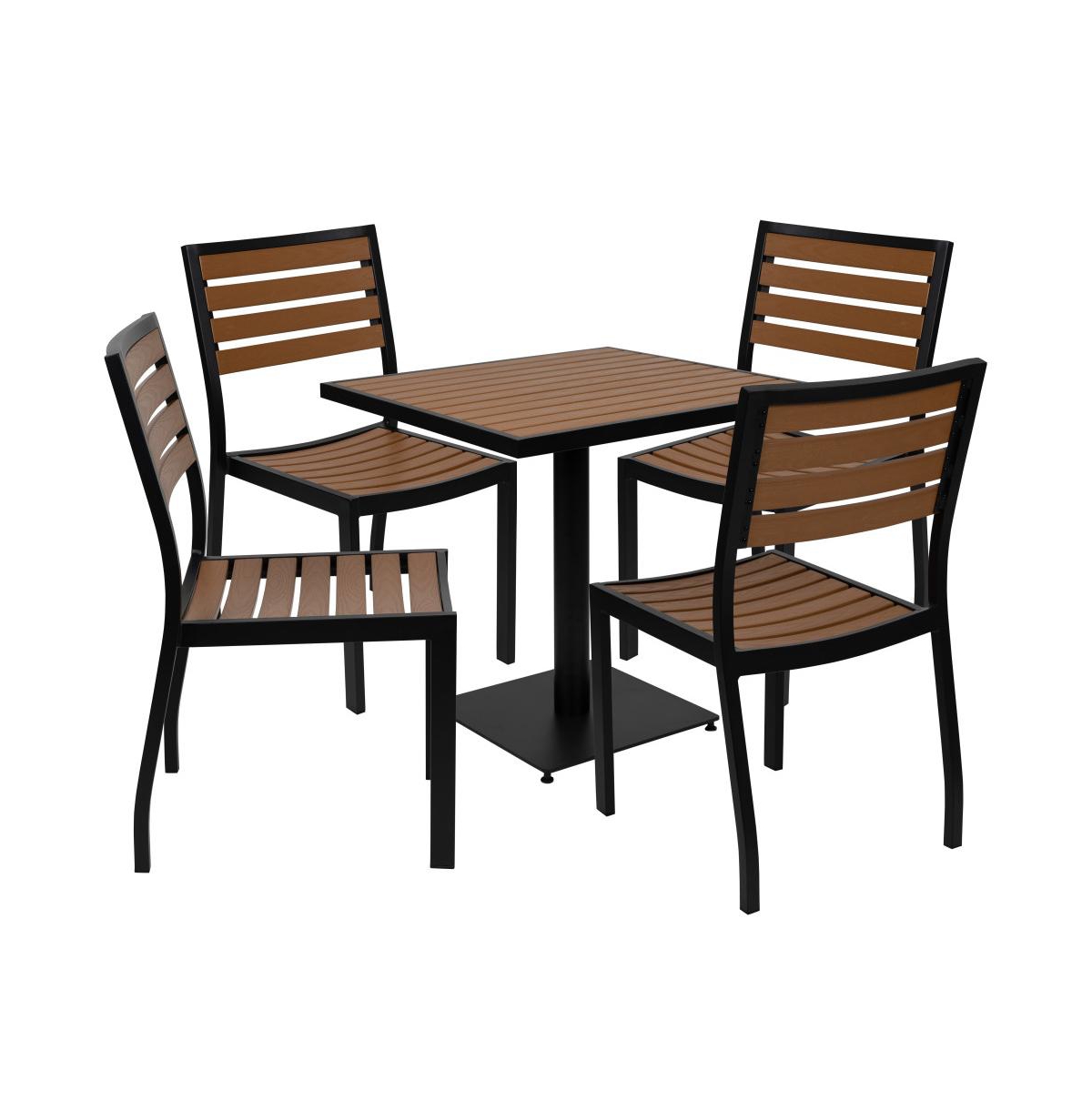Click here for Kersey 5 Piece Patio Table And Chairs Set Faux Woo... prices
