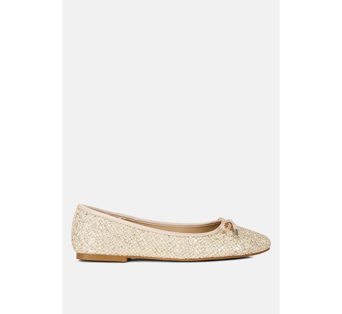 Click here for harriet glitter faux leather flat ballerinas - Gol... prices