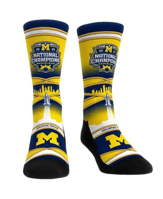 Men's and Women's Rock 'Em Socks Navy Michigan Wolverines College ...
