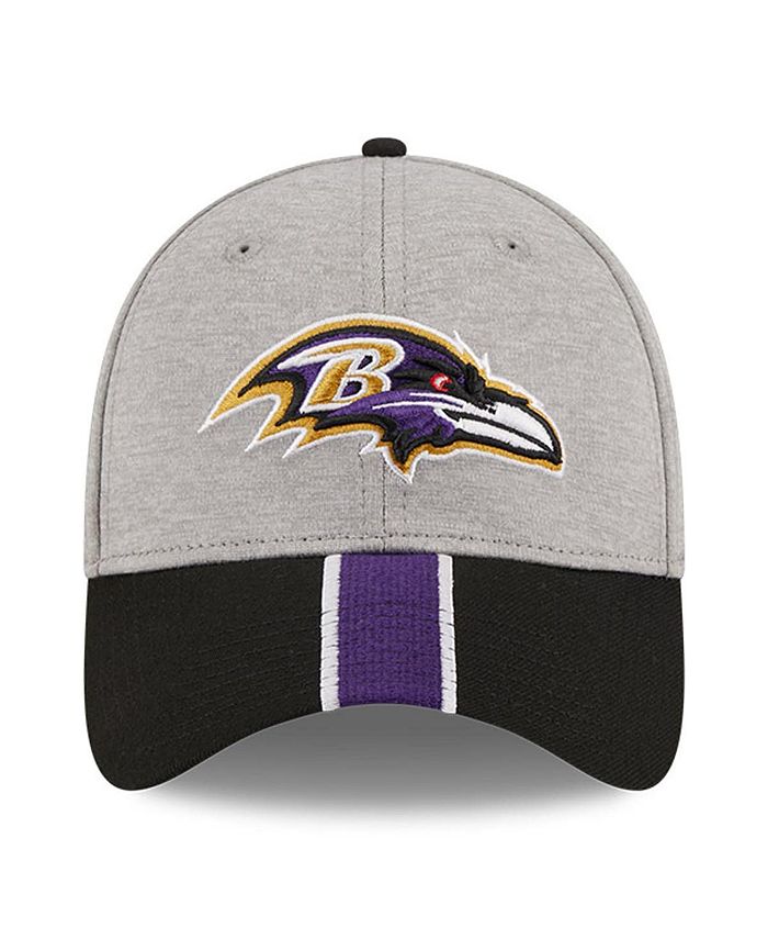 New Era Men's Heather Gray, Black Baltimore Ravens Striped 39THIRTY ...
