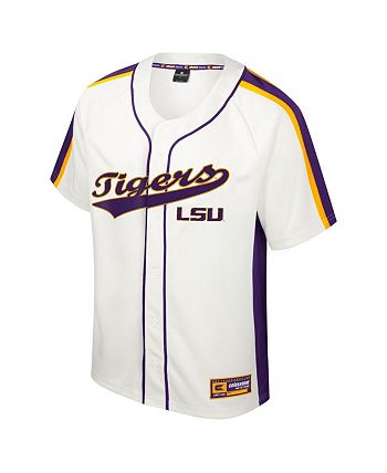 Colosseum Men's Cream LSU Tigers Ruth Button-Up Baseball Jersey - Macy's
