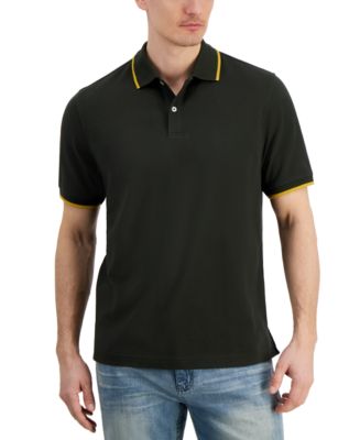Club Room Men's Regular-Fit Tipped Performance Polo Shirt, Created for ...
