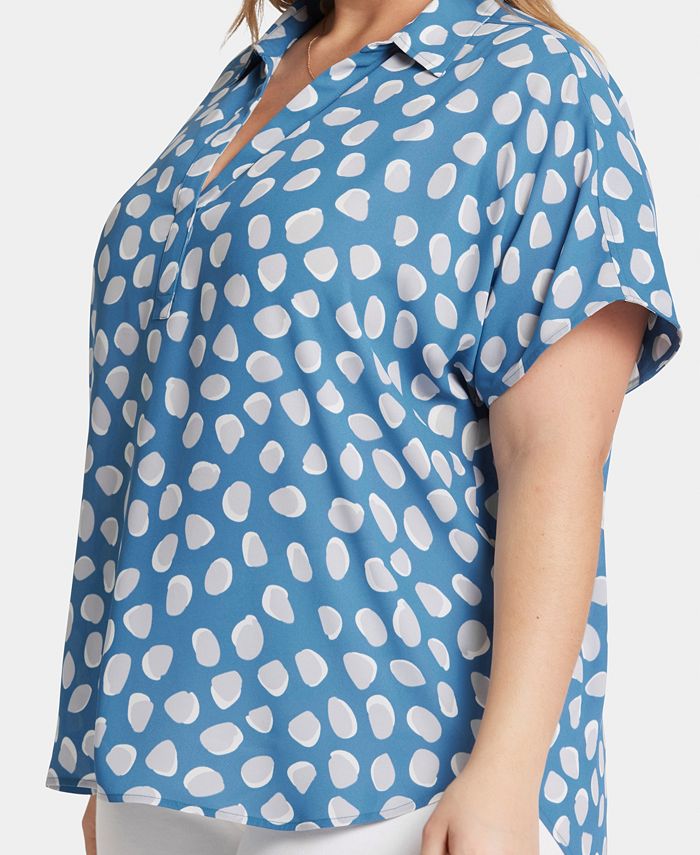 NYDJ Plus Size Becky Short Sleeved Blouse - Macy's
