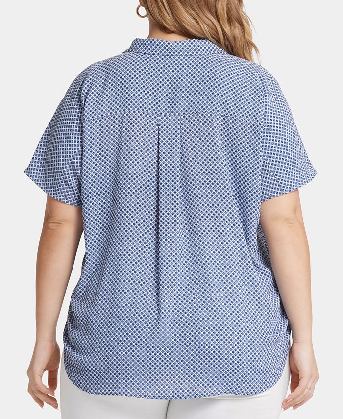 NYDJ Plus Size Becky Short Sleeved Blouse - Macy's