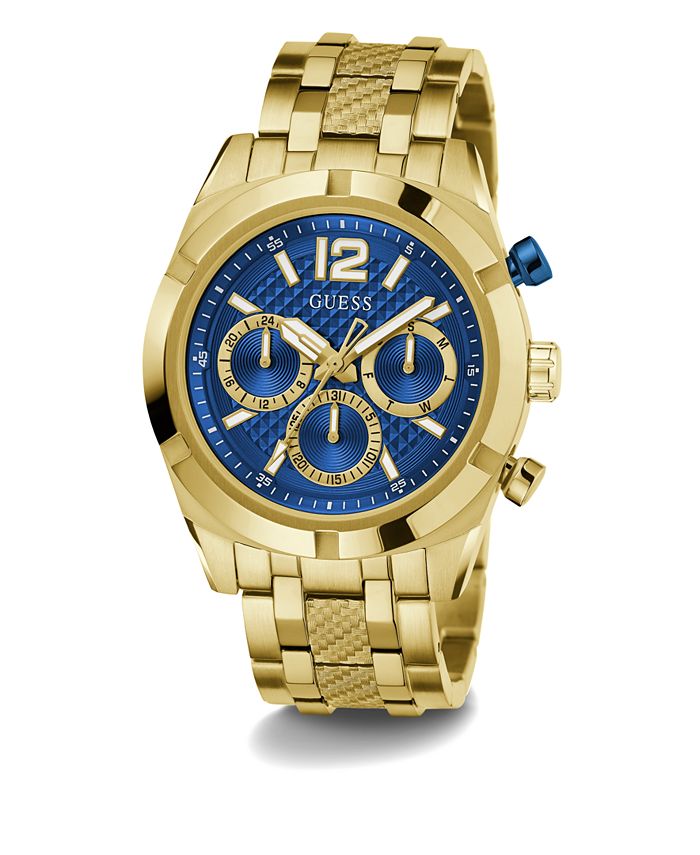 GUESS Men's Analog Gold-Tone Steel Watch 44mm - Macy's