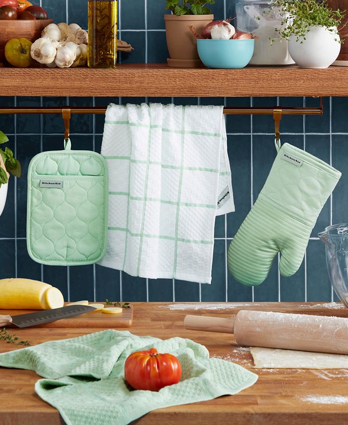 KitchenAid Quilted Cotton Terry Cloth Kitchen Towel, Oven Mitt ...