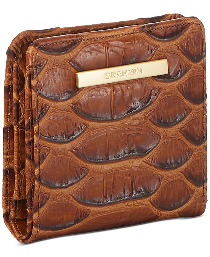 Brahmin Jane Honey Brown Saratoga Signature Mini Leather Wallet - Macy's