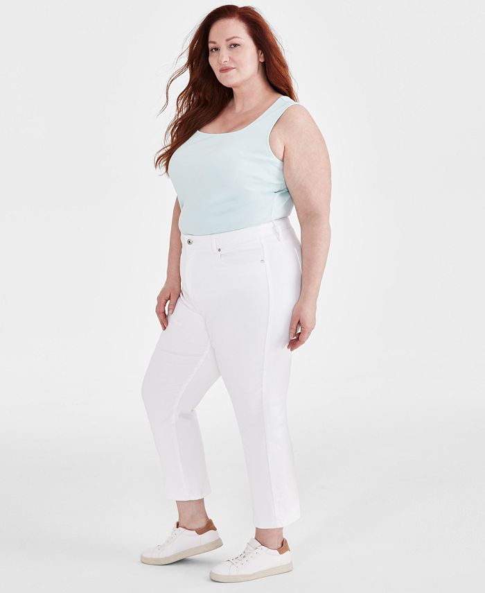Style & Co Plus Size High-Rise Cuff Capri Jeans, Created for Macy's ...