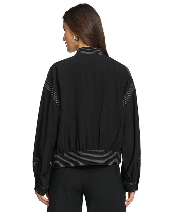 DKNY Women's Contrast-Stitched Jacket - Macy's