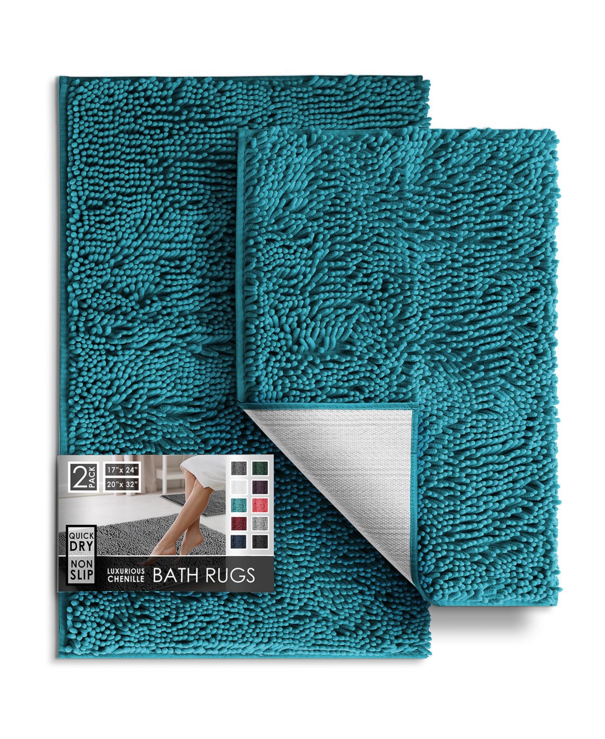 Click here for 2 Piece Ultra Soft Non-Slip Chenille Bath Rug Set... prices