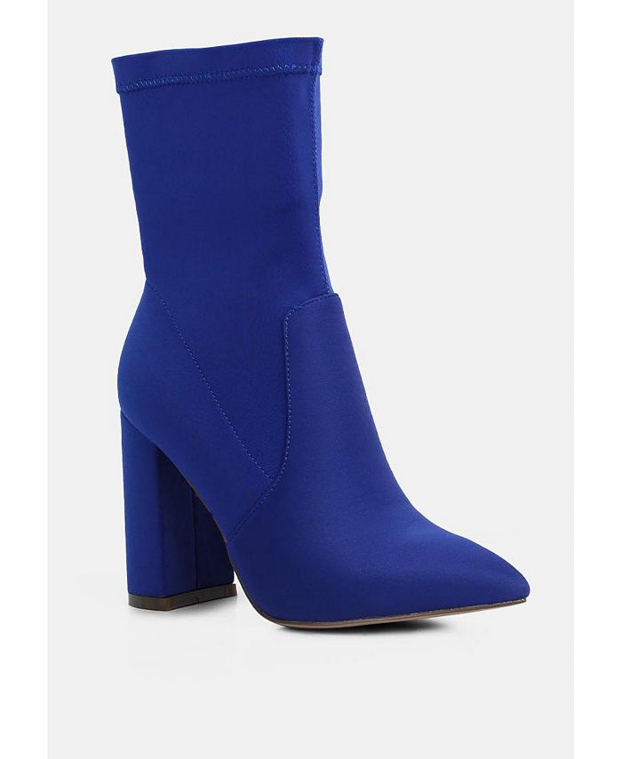 London Rag ankle lycra block heeled boots - Macy's