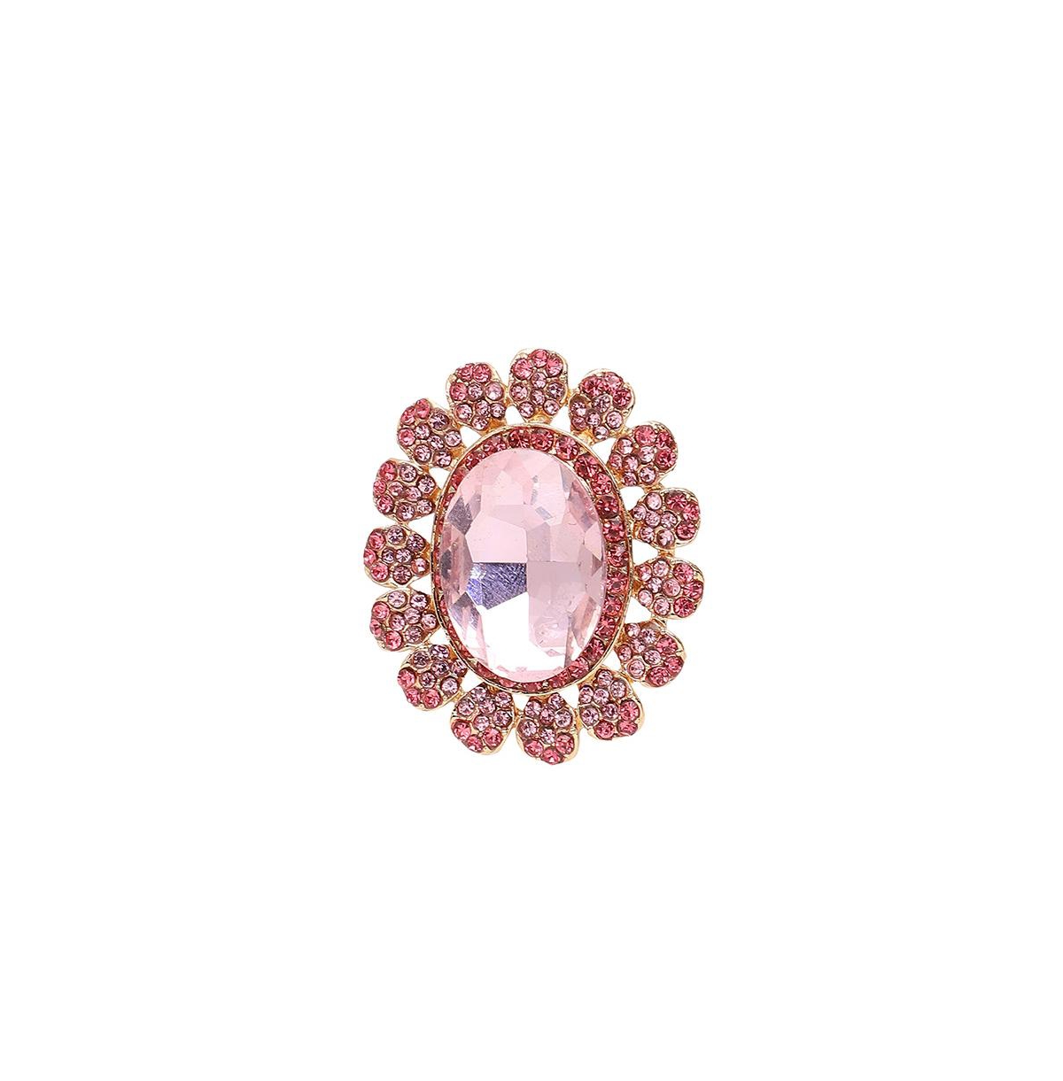 Click here for Sohi Womens Romance Oval Statement Ring - Pink prices