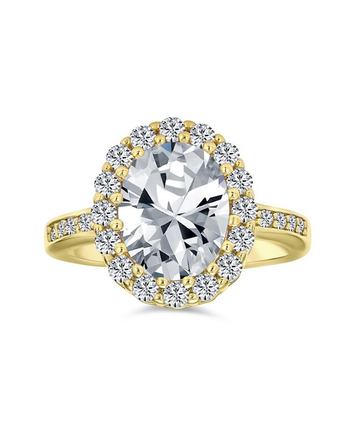 Bling Jewelry Brilliant Cut Cubic Zirconia CZ Promise 4CT Oval Pave ...