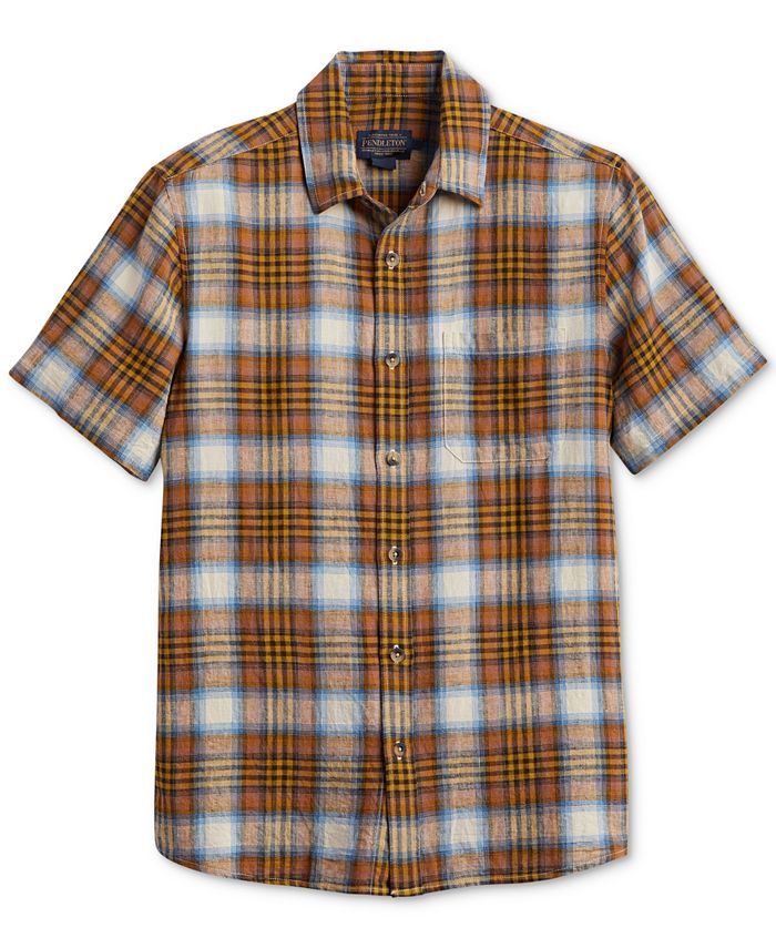 Pendleton Men's Dawson Plaid Short Sleeve Button-Front Shirt - Macy's