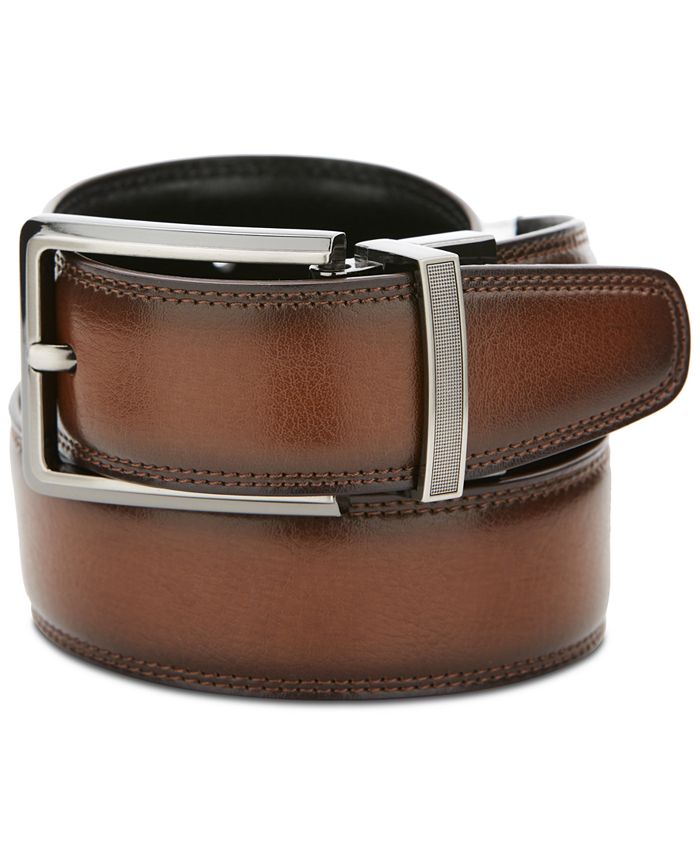 Perry Ellis Portfolio Men's Classic Reversible Leather Belt - Macy's