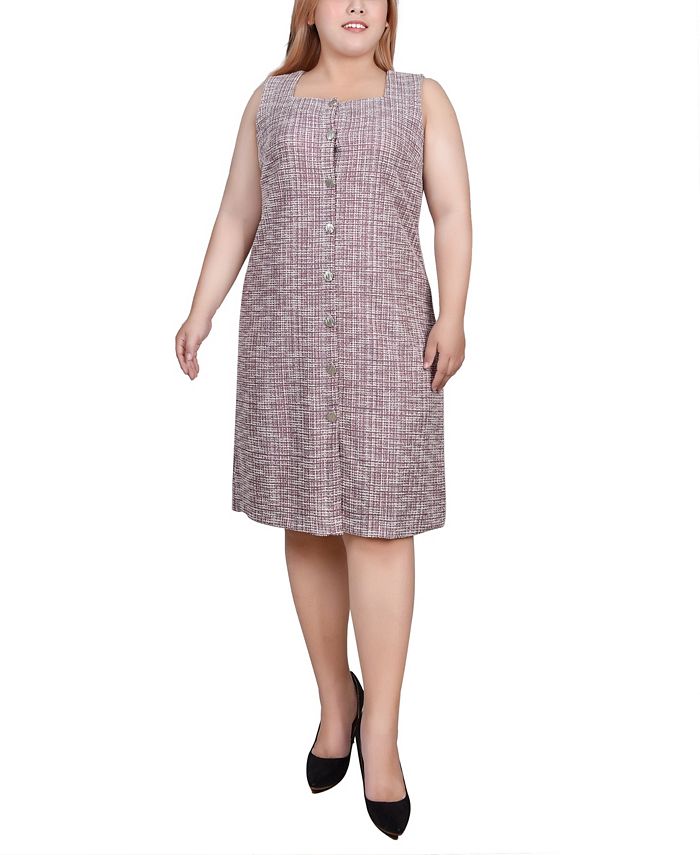 NY Collection Plus Size Long Sleeve Jacket and Tweed Dress, 2 Piece Set ...