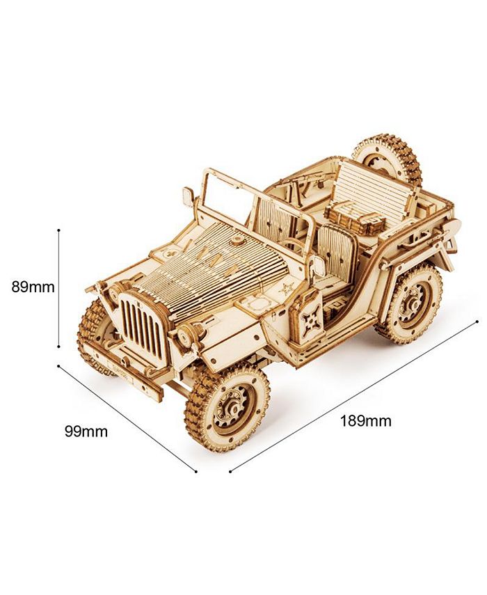 Robotime 3D Wooden Puzzle Toy Assembly Model Building Kits - Army Jeep ...
