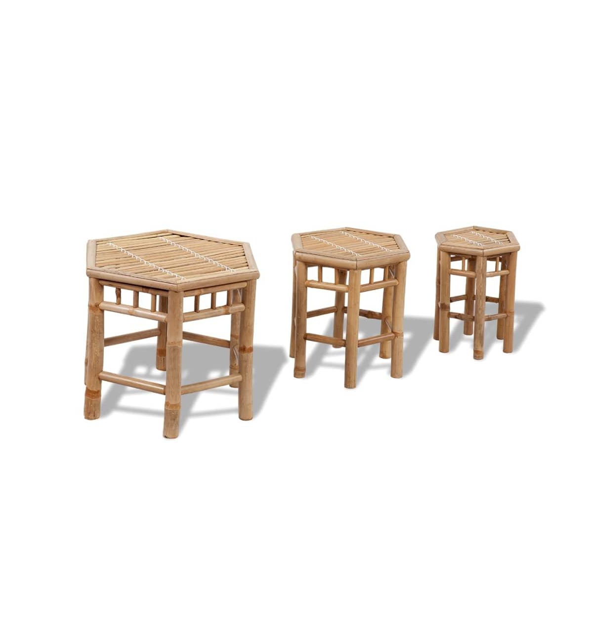 Click here for Patio Stools 3 pcs Bamboo - Brown prices