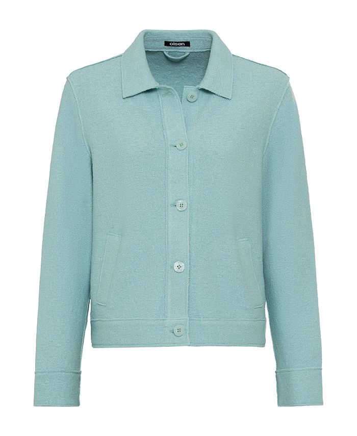 Olsen Women's Long Sleeve Boiled Wool Jacket - Macy's