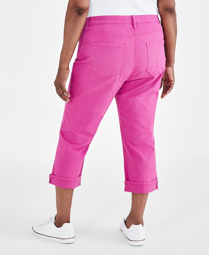 Style & Co Plus Size Curvy Roll-Cuff Capri Jeans, Created for Macy's ...