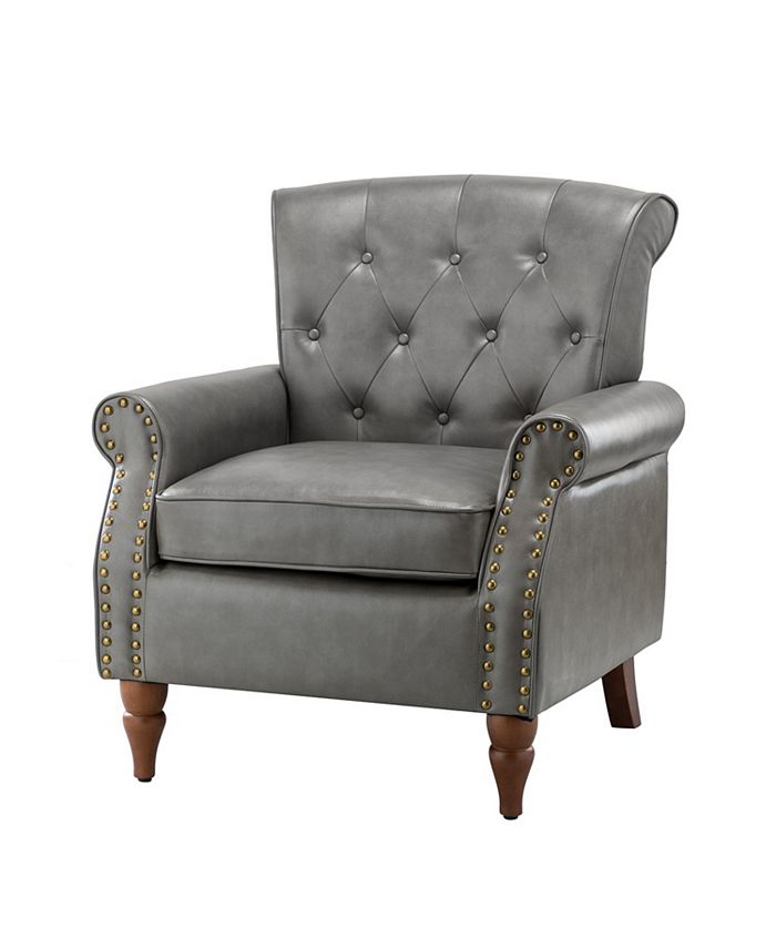 Hulala Home Edwin Transitional Comfy Armchair with Button-Tufted - Macy's