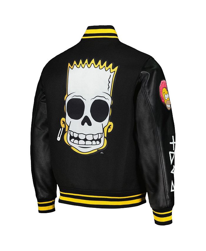 Freeze Max Men's Black The Simpsons Polished Punk Bart Full-Zip Varsity ...