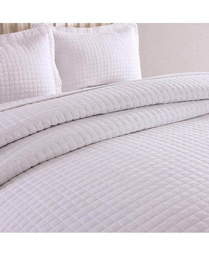 MarCielo 100% White Cotton Quilt Bedspread Set B33 - Queen - Macy's