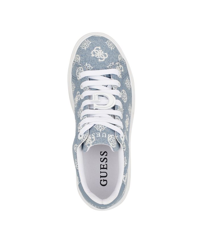 GUESS Women's Denesa Treaded Platform Lace-Up Sneakers - Macy's