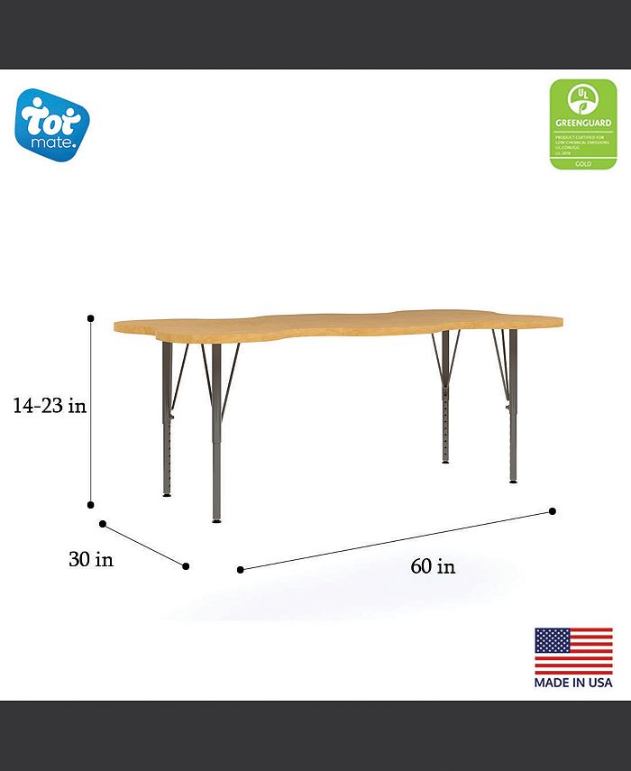 Tot Mate My Place Rectangular Table, Adjustable Height Legs, Table Top ...