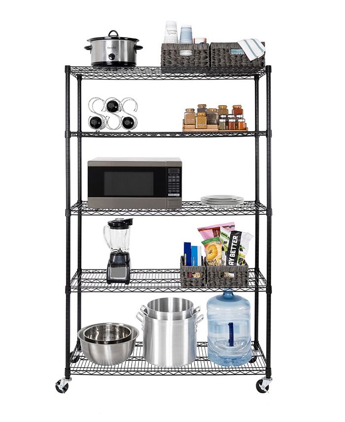Seville Classics UltraDurable 5-Tier NSF Steel Wire Shelving, 48" W x ...