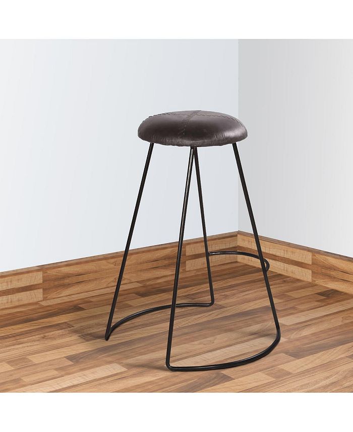 Simplie Fun 26 Inch Modern Counter Height Stool, Genuine Leather ...