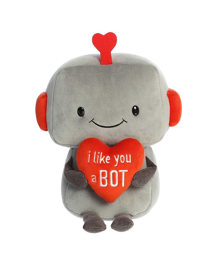 Aurora Large I Like You A Bot Robot JUST SAYIN' Witty Plush Toy Grey 13 ...