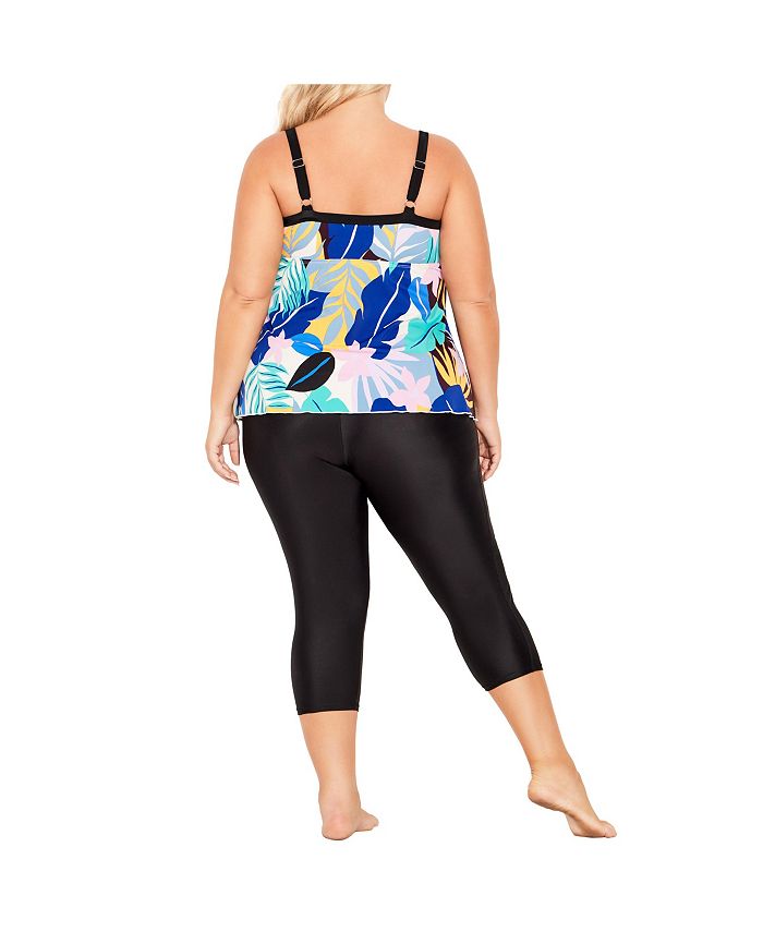 AVENUE Plus Size Fly Away Print Tankini Top - Macy's