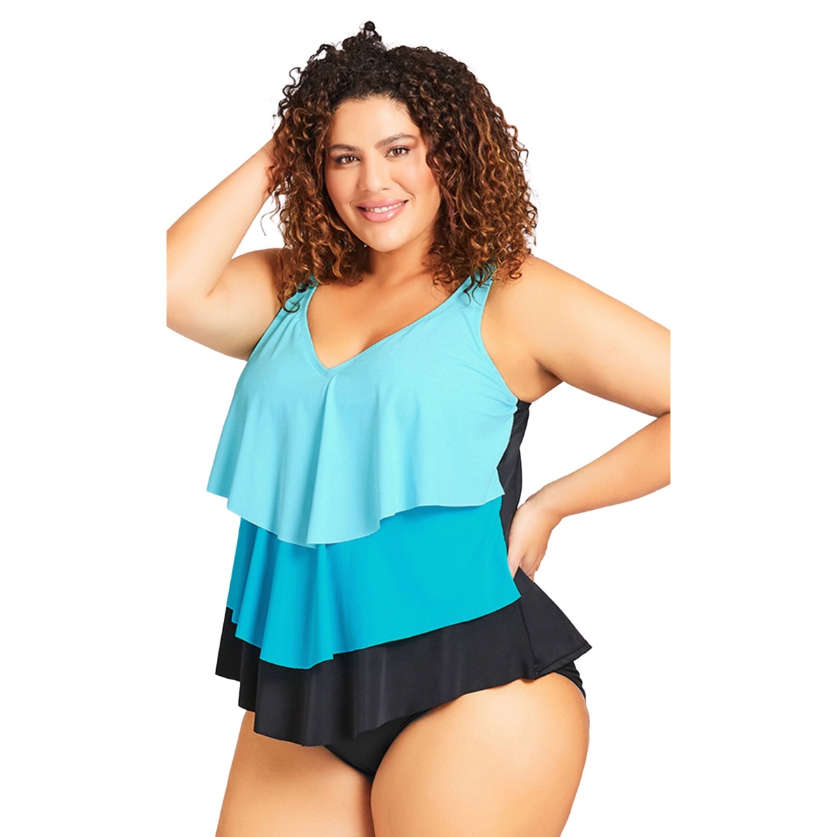 Click here for Avenue Plus Size Basic Swim Brief - Black prices