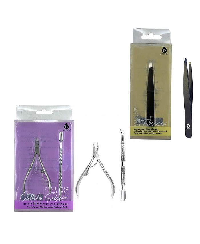 PURSONIC Precision Perfection Bundle: Slant Tip Tweezer + Salon-Grade ...