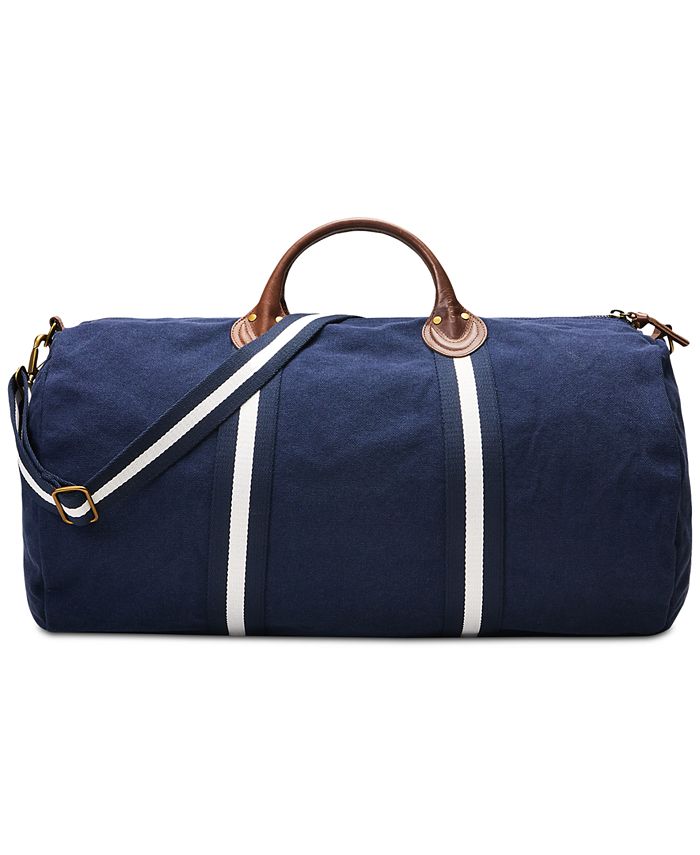 Polo Ralph Lauren Mens Leather Trim Canvas Duffel Macys
