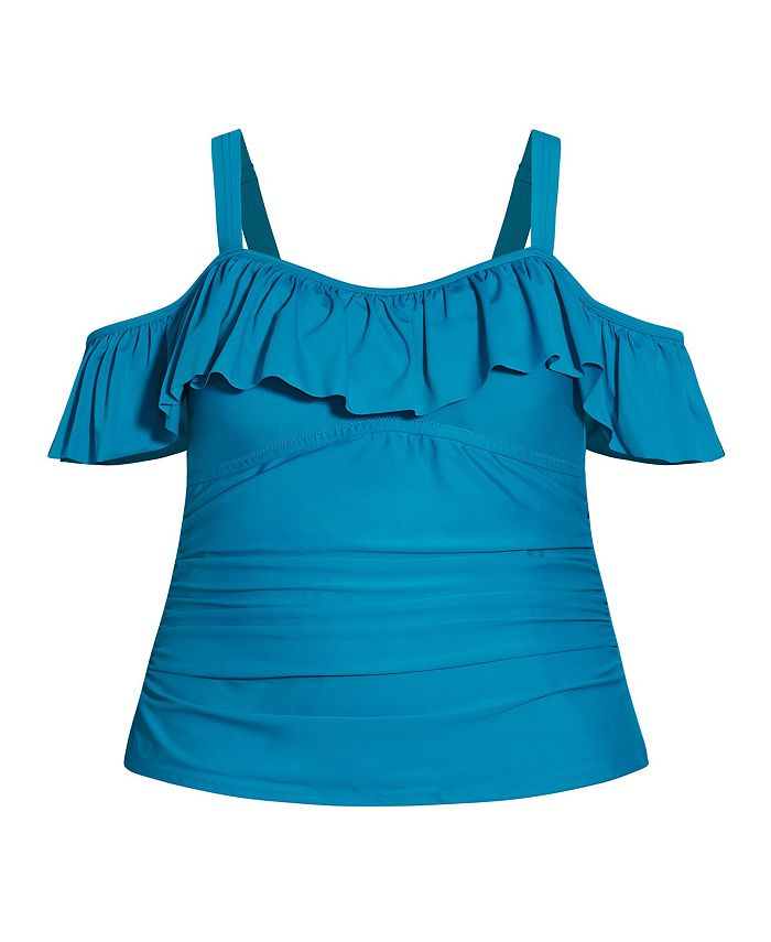 AVENUE Plus Size Ruffle Tankini Top - Macy's