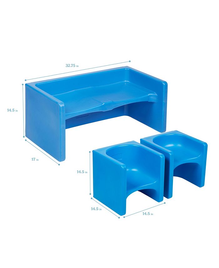 ECR4Kids Tri-Me Table and Cube Chair Set, Multipurpose Furniture, 3 ...
