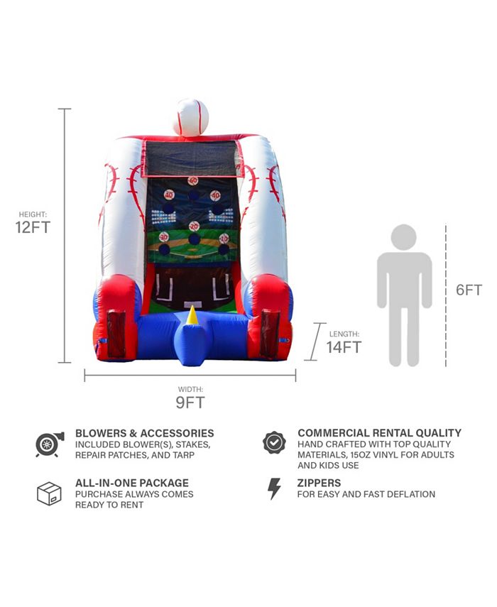 Jumporange Inflatable Baseball Game (with Blower, Bat, and Balls), Kids ...