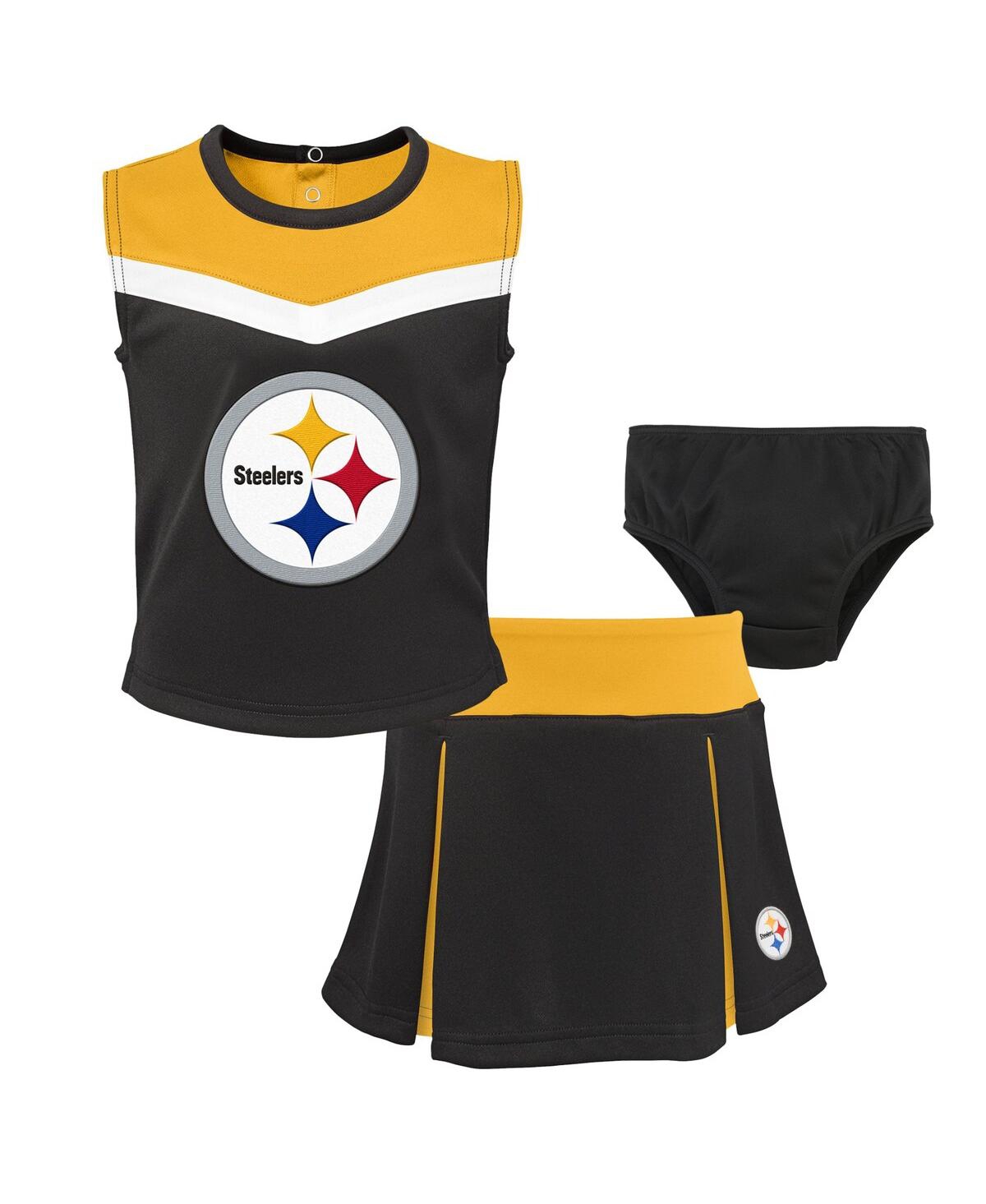 Click here for Girls Toddler Black Pittsburgh Steelers Spirit Che... prices