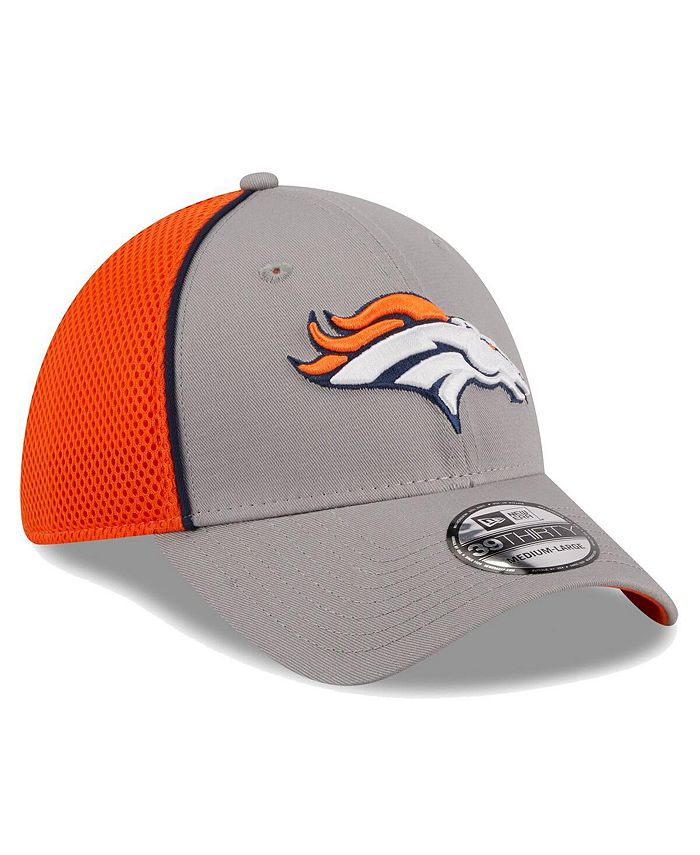 New Era Men's Gray Denver Broncos Pipe 39THIRTY Flex Hat - Macy's