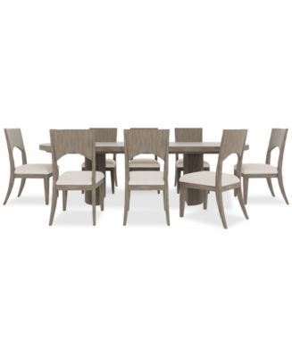 Frandlyn 9pc Dining Set (Table + 8 Side Chairs) - Macy's
