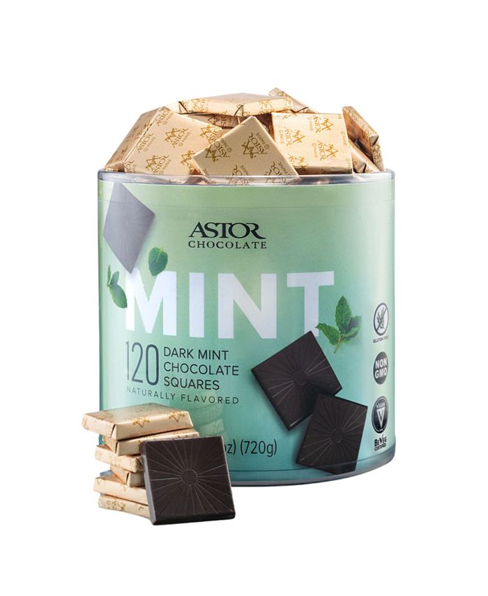 Astor Chocolate Petite Dark Mint Chocolate Squares Tub, 120 Pieces - Macy's